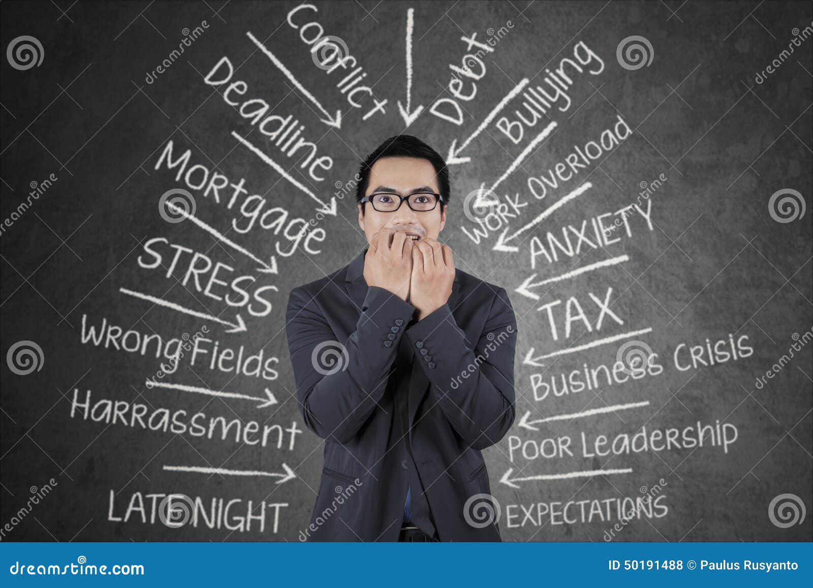 Scared Worker Having Problems Stock Photo - Image of confused, emotion ...