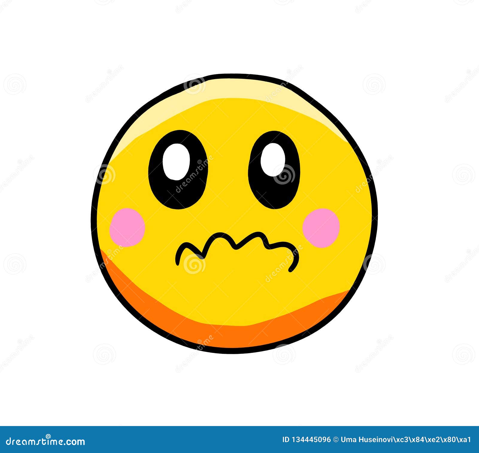 Scared Yellow Cartoon Emoticon Stock Illustration - Illustration of ...