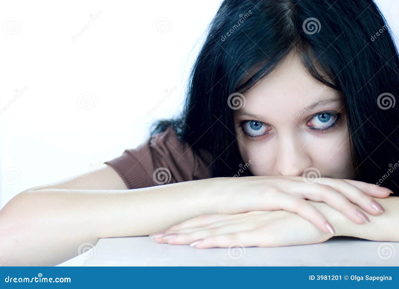 Scared young girl stock image. Image of beautiful, female - 3981201