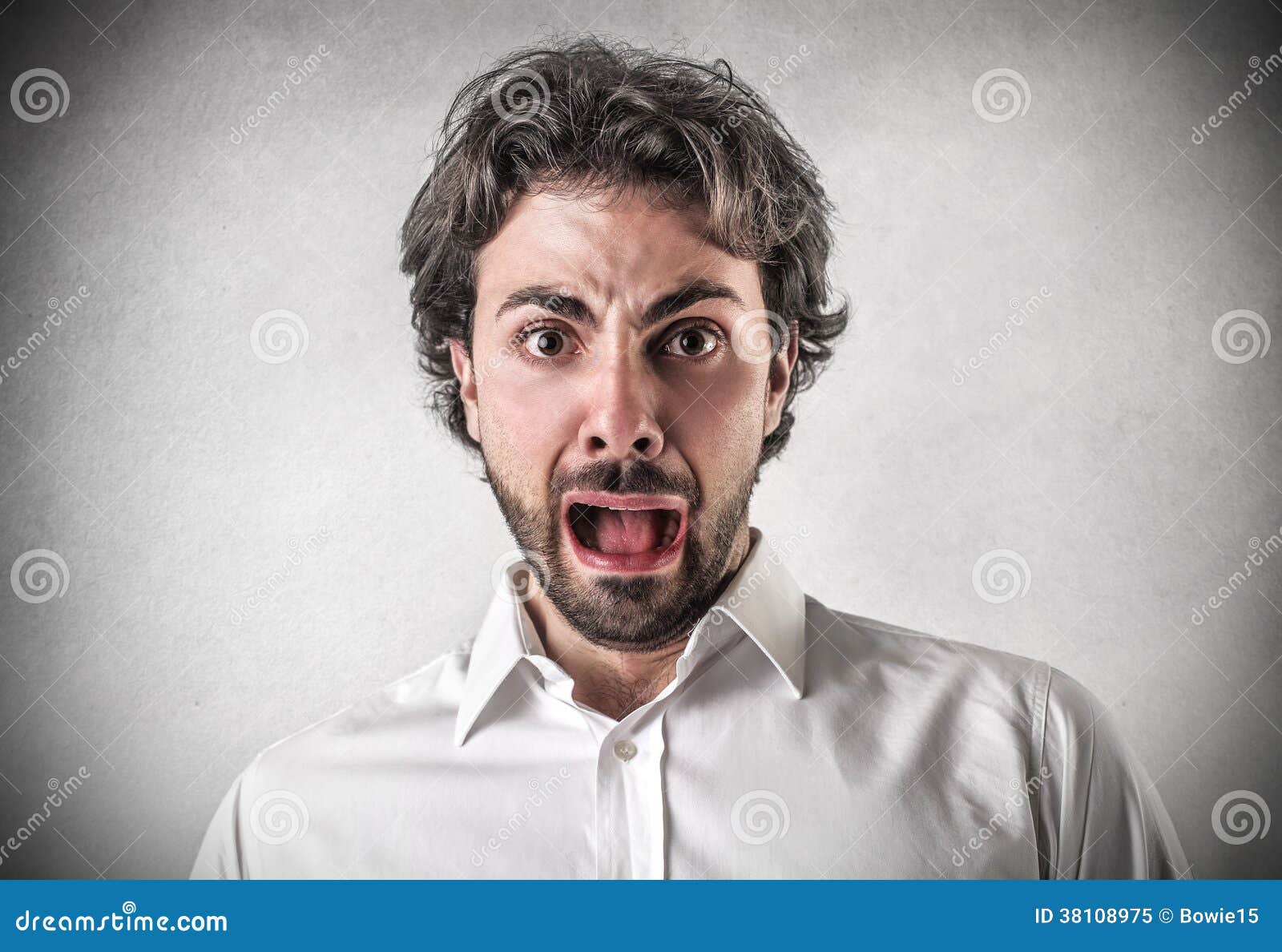 Scared young man stock image. Image of expression, feeling - 38108975