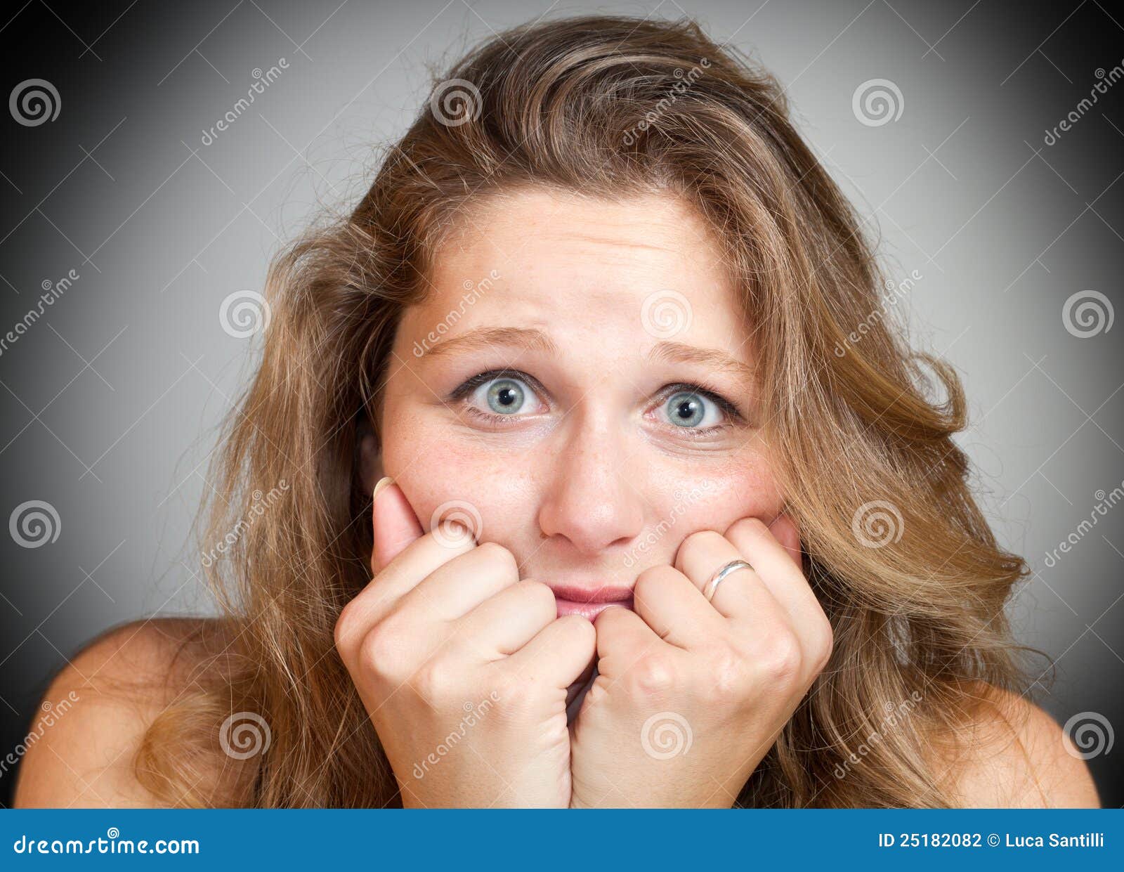 Scared young woman stock photo. Image of mouth, young - 25182082