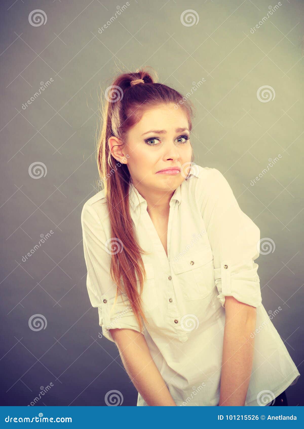 Scared Young Woman Afraid of Something Stock Photo - Image of woman ...