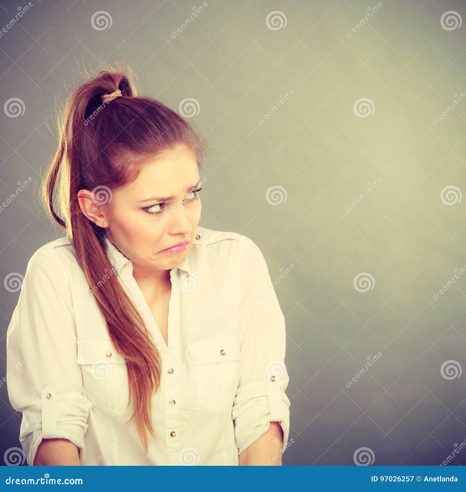 Scared Young Woman Afraid of Something Stock Image - Image of afraid ...
