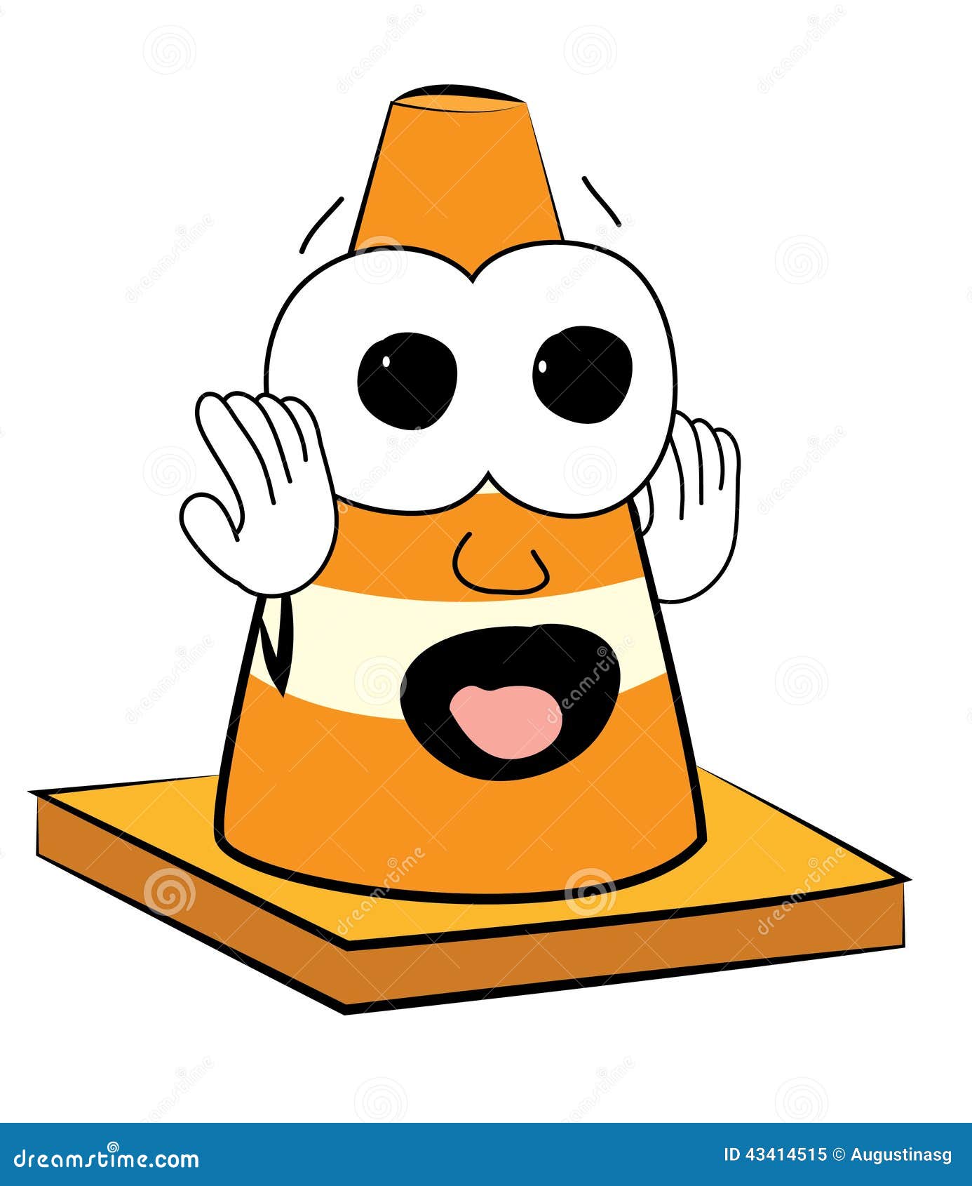 ScaredRoad cone cartoon stock illustration. Illustration of isolated ...