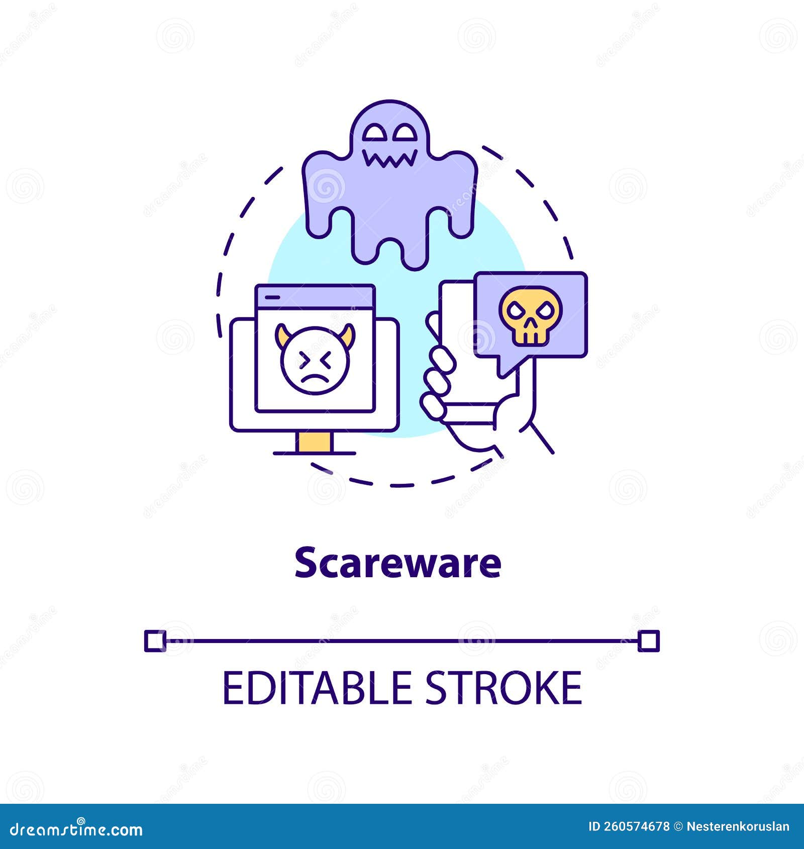 Scareware Attack Concept Icon Stock Vector - Illustration of blackmail ...