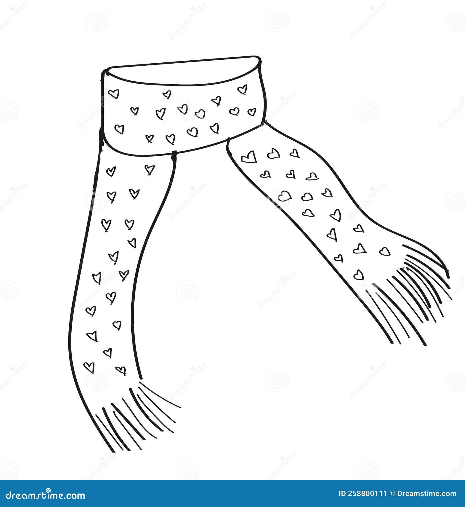 Scarf Cartoon Outline Vector Isolated Object Stock Vector ...