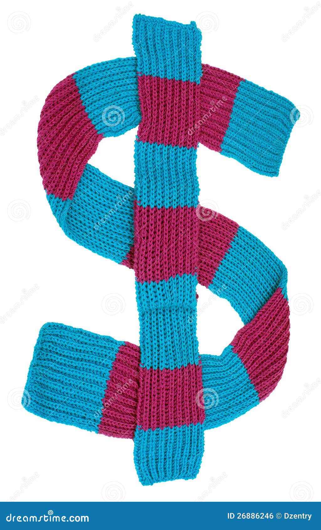 Scarf in the Form of a Dollar Sign Stock Photo - Image of female, knit ...
