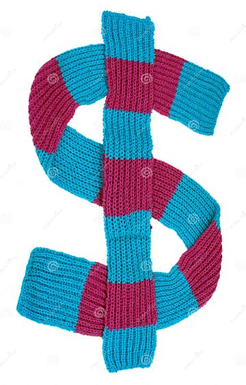 Scarf in the Form of a Dollar Sign Stock Photo - Image of female, knit ...
