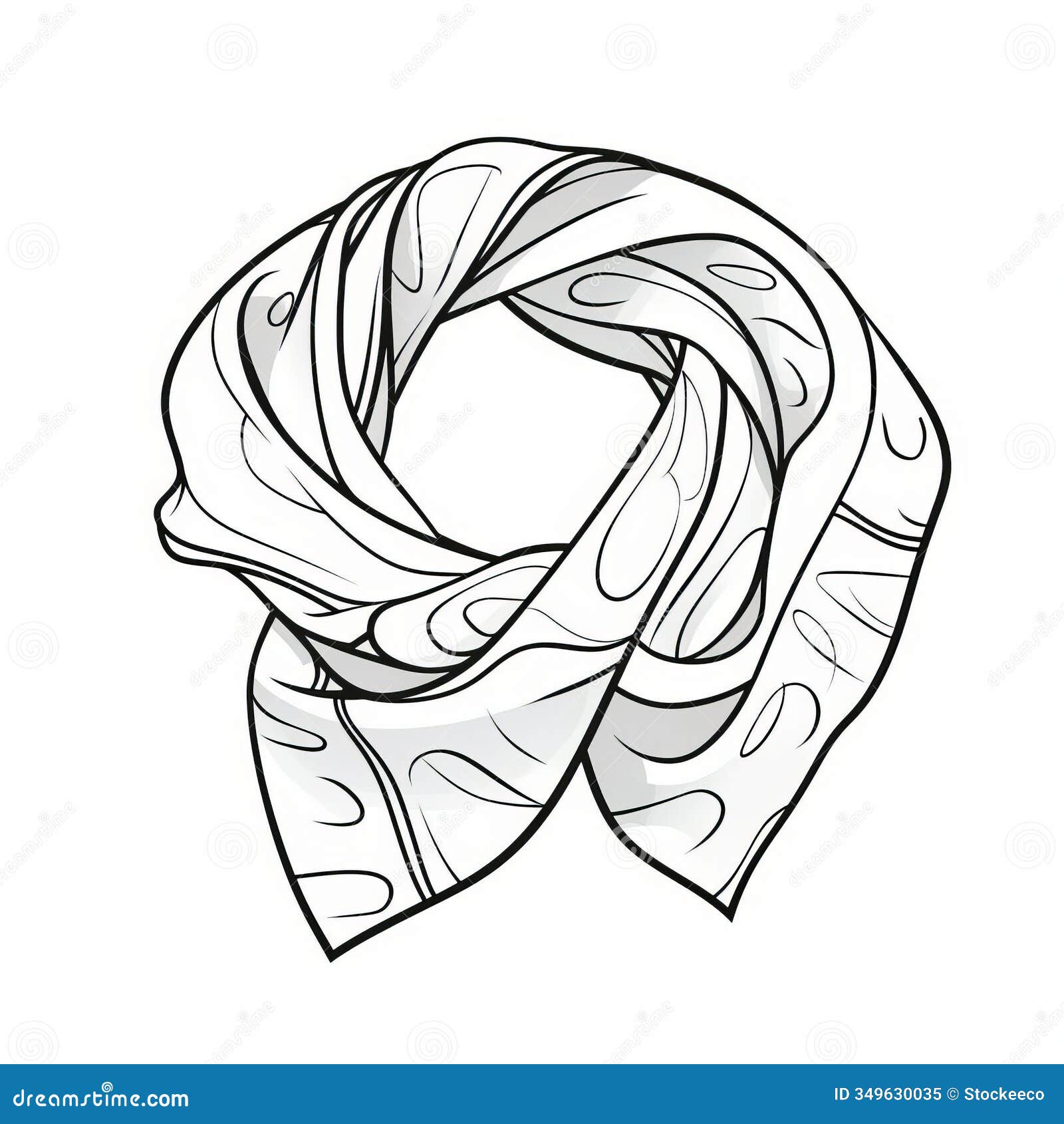 Minimalistic Flat Line Drawing of a Patterned Scarf Design Stock ...