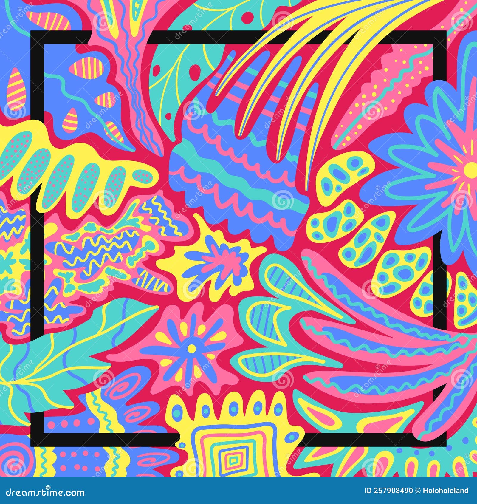 Doodle Flora Coloring Page Vector Illustration | CartoonDealer.com ...