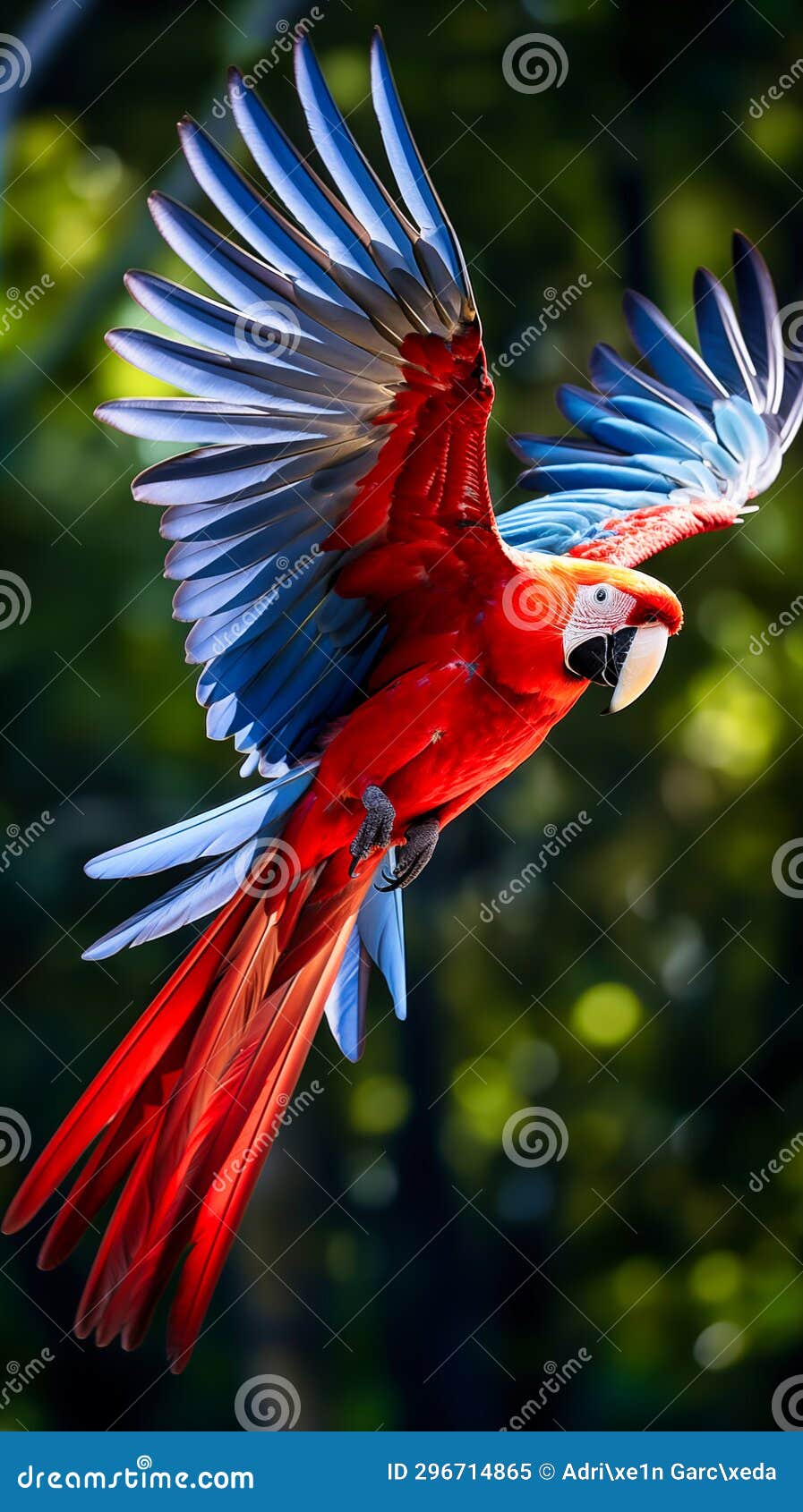 Scarlet macaw flying stock illustration. Illustration of freedom ...