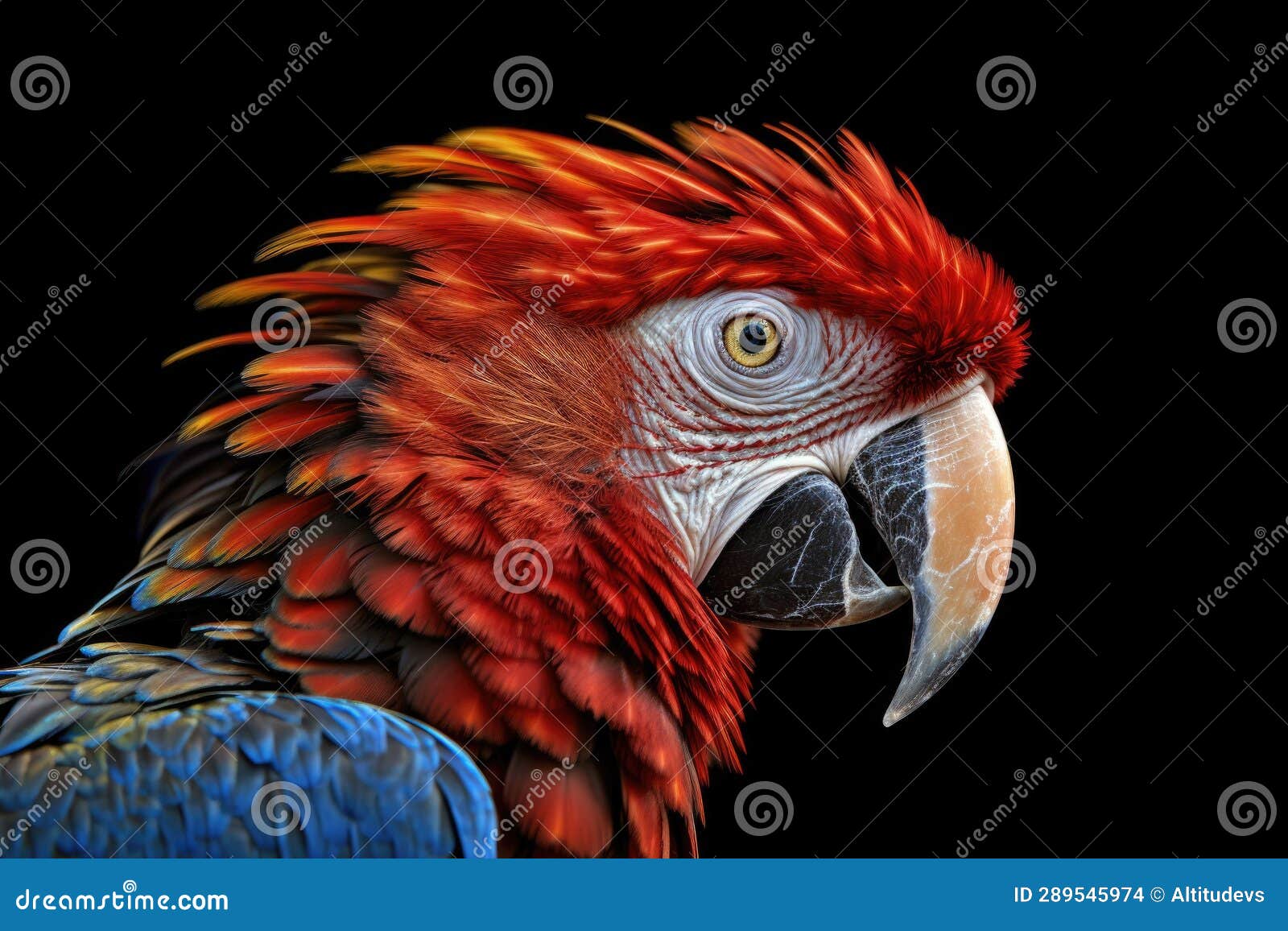 A Scarlet Macaw in Profile, Showcasing Its Vibrant Plumage Stock Photo ...