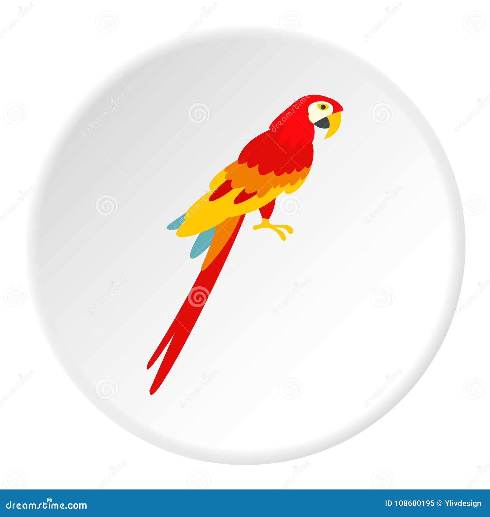 Scarlet Macaws Icon Circle Cartoon Vector | CartoonDealer.com #108600195