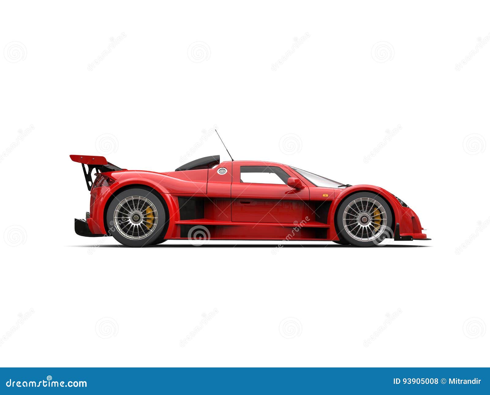 Scarlet Red Supercar - Side View Stock Illustration - Illustration of ...
