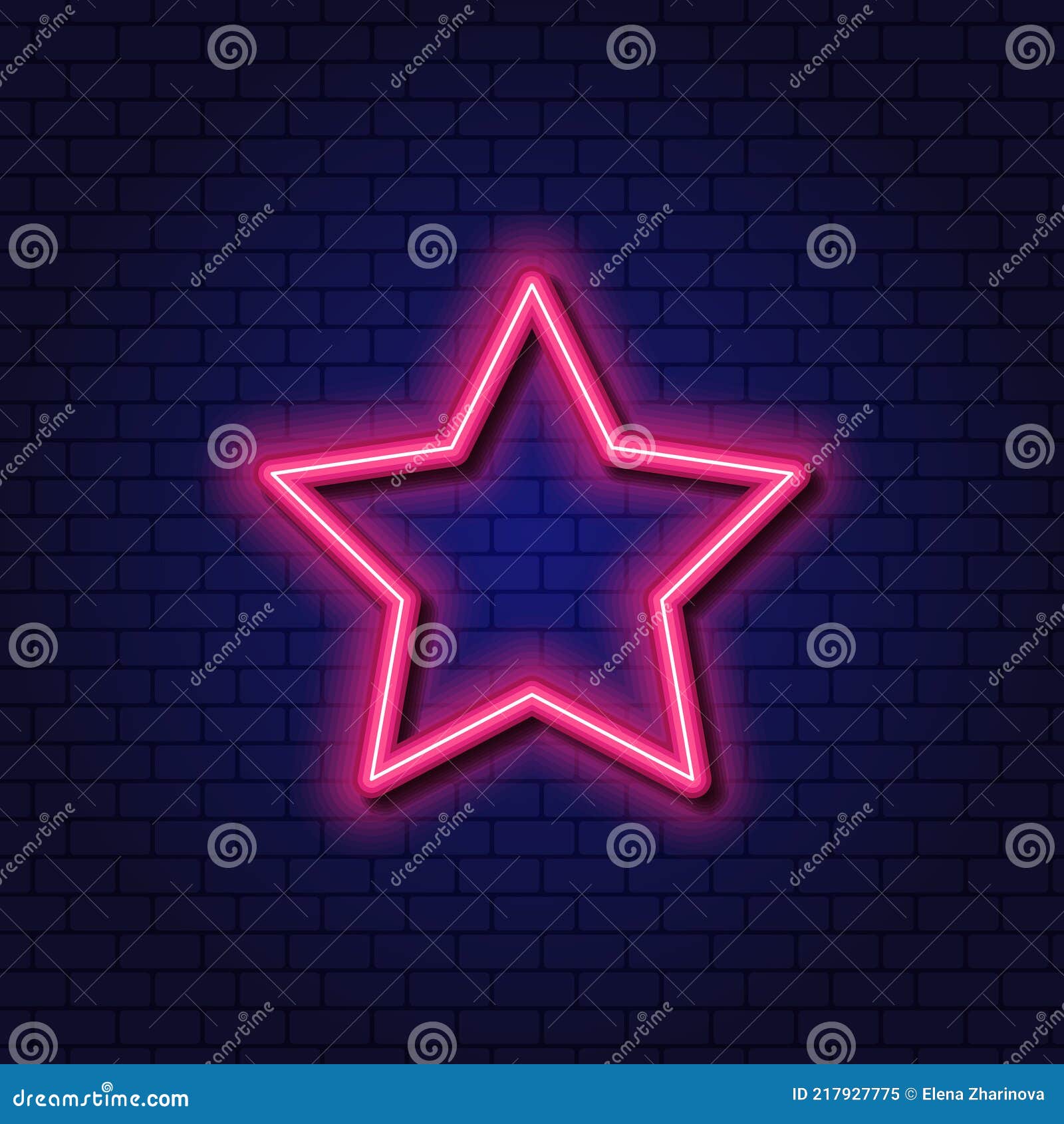 Scarlet Star. Neon. Glowing Vector Outline. Stock Vector - Illustration ...