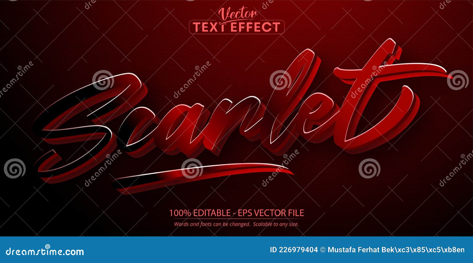 Scarlet Text, Minimalistic and Calligraphic Style Editable Text Effect ...