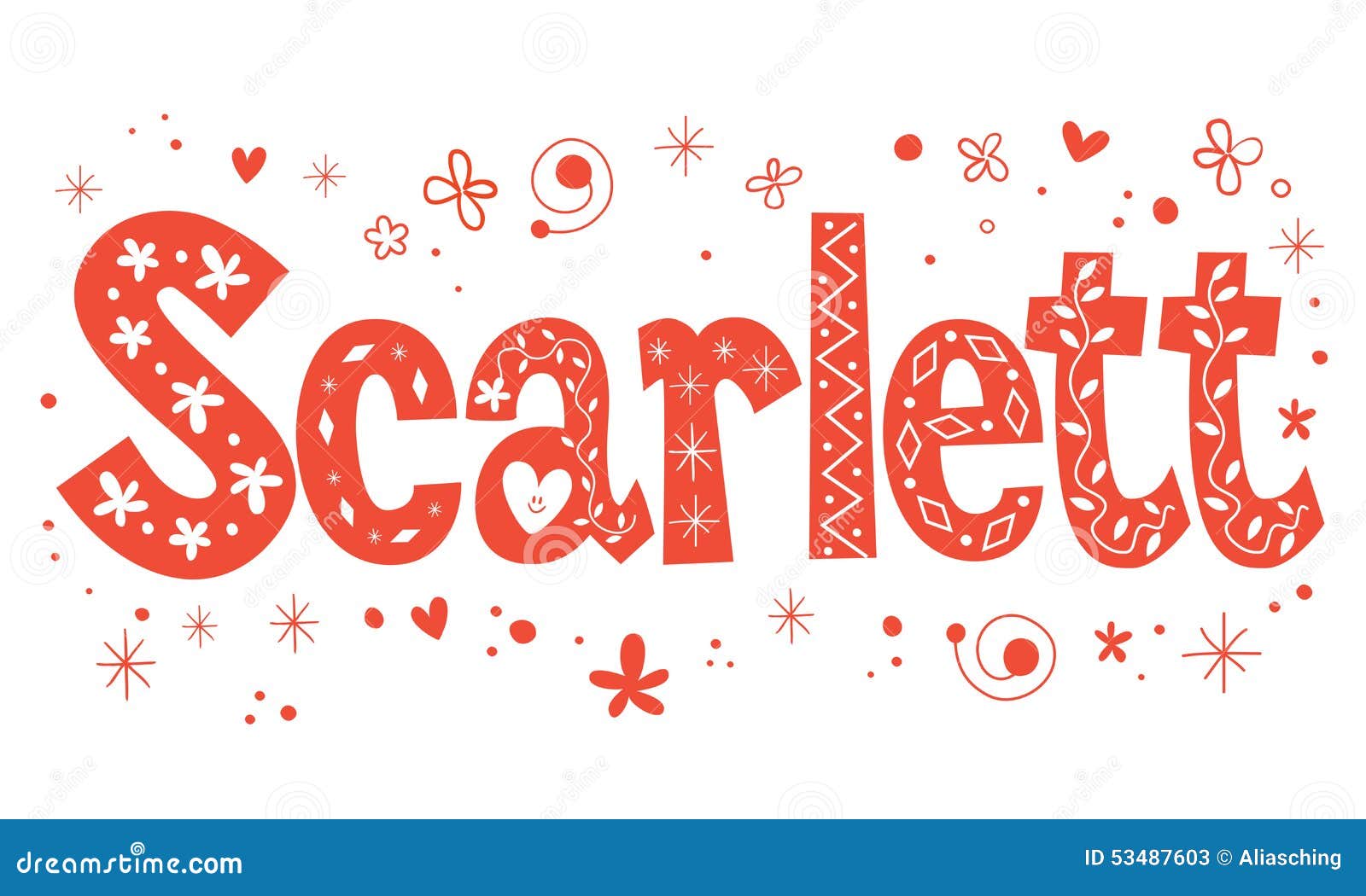 Scarlett Female Name Cute Fairy Cartoon Vector | CartoonDealer.com ...