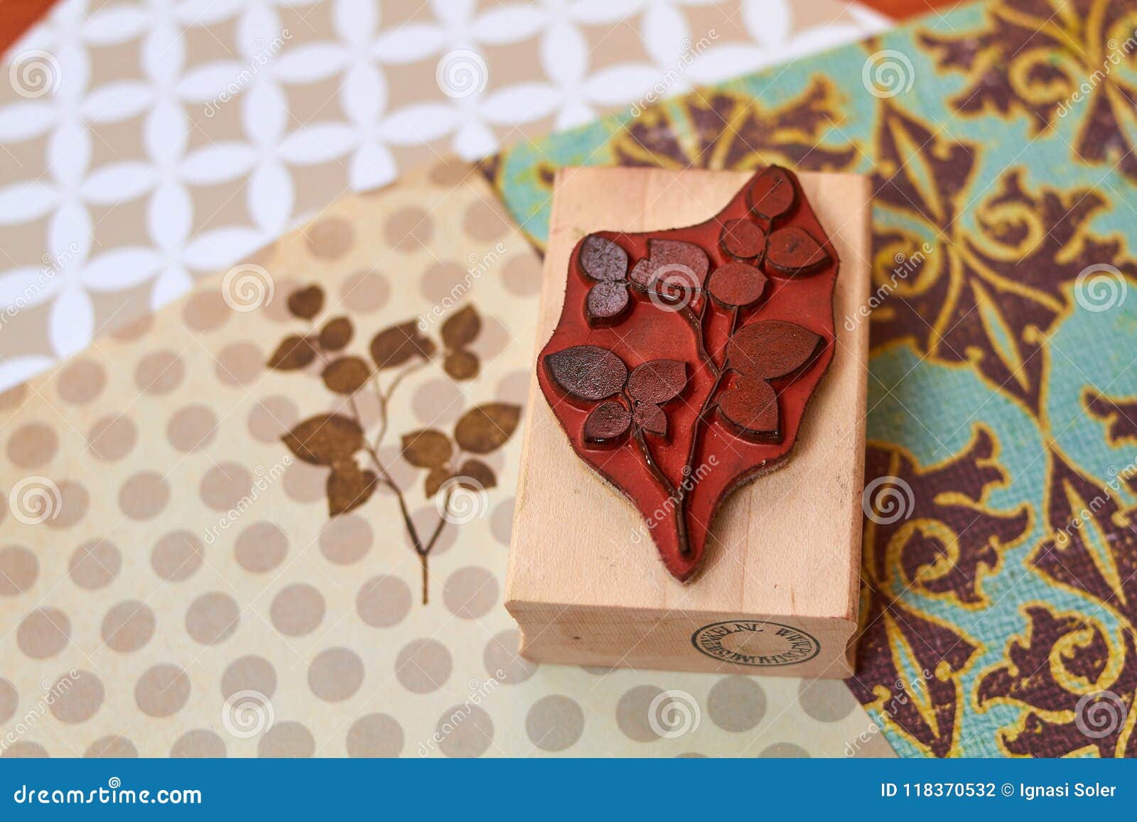 Scarpbook Rubber Stamp Samples Stock Photo - Image of page, handicraft ...