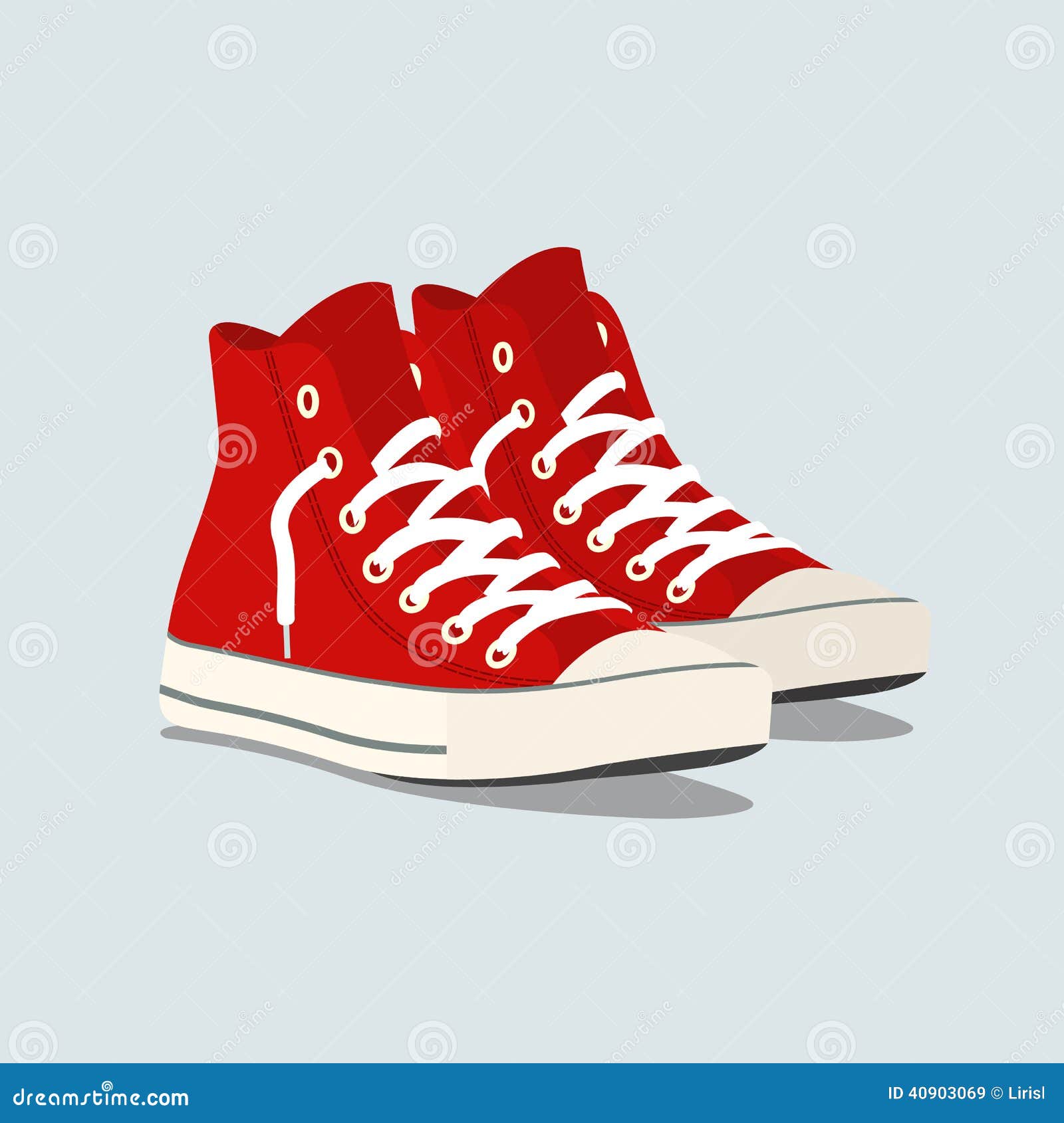 Scarpe da tennis rosse illustrazione vettoriale. Illustrazione di piano ...