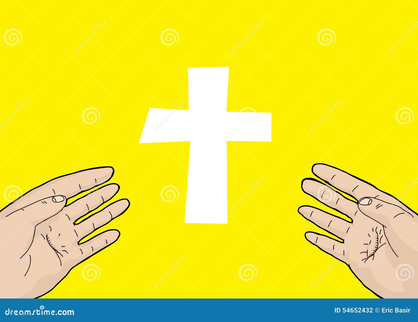 Scarred Hands and Cross stock illustration. Illustration of religion ...