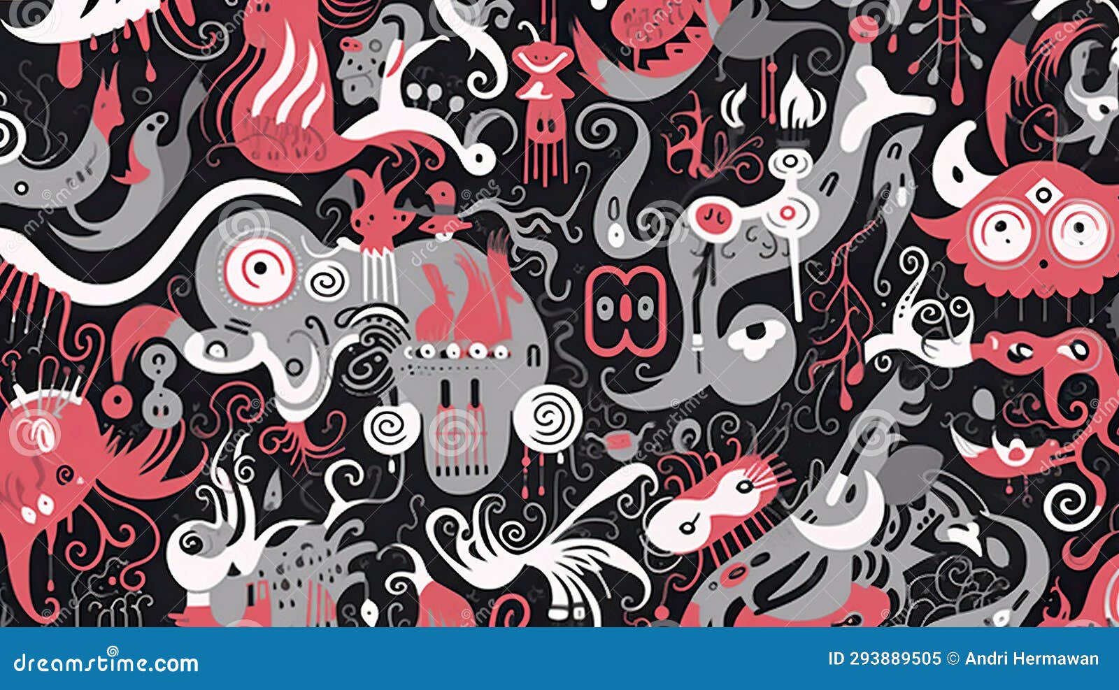 Scary Abstract Red and Black Wallpaper Pattern Stock Illustration ...