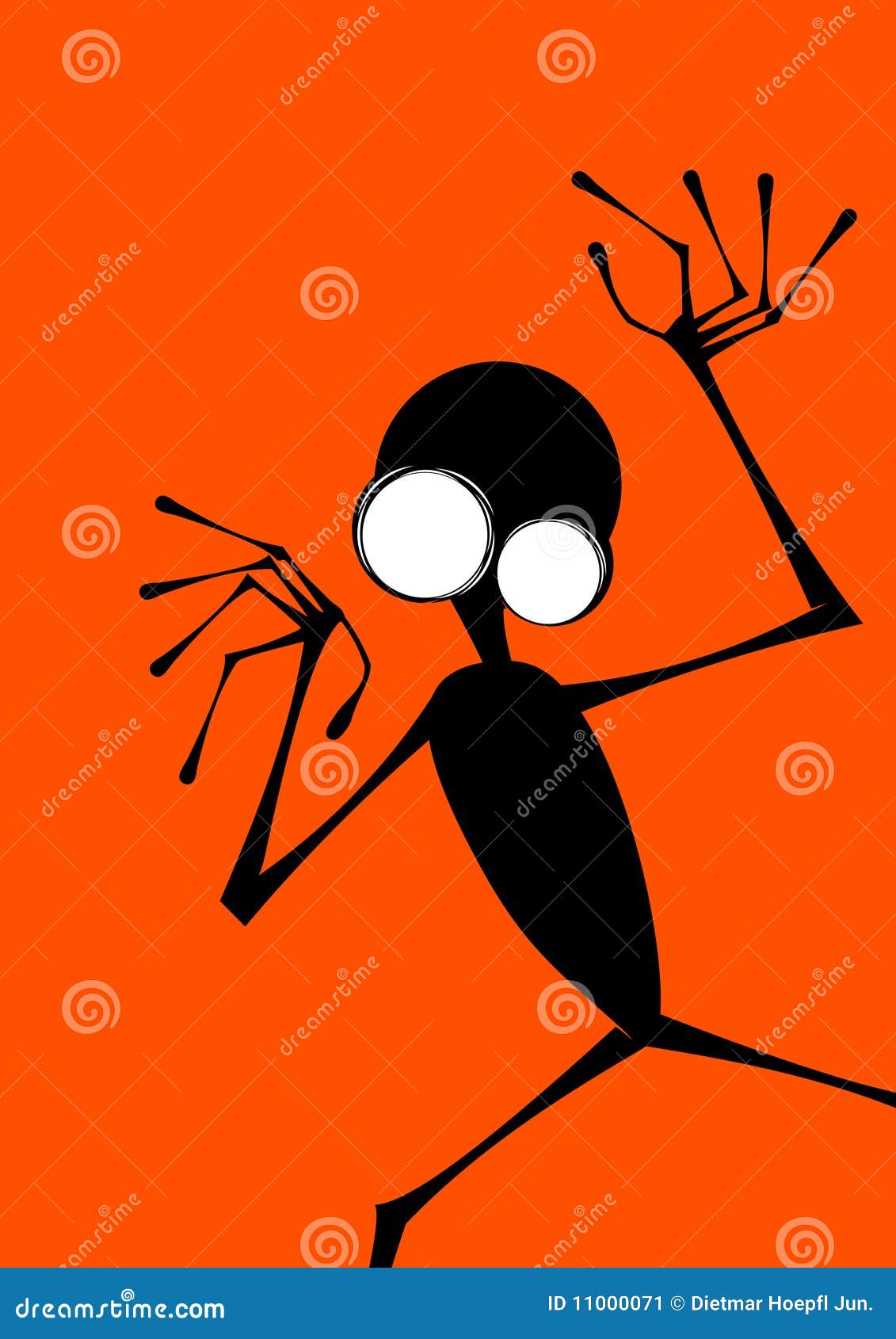 Scary Alien Cartoon Illustration. | CartoonDealer.com #150489284