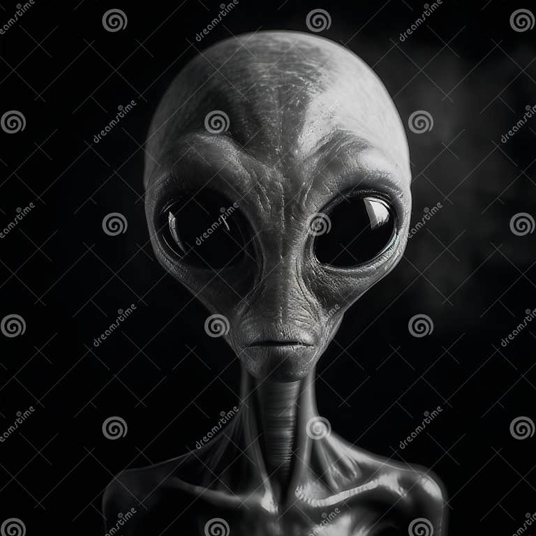 Scary Alien Face Expression Stock Illustration - Illustration of ...