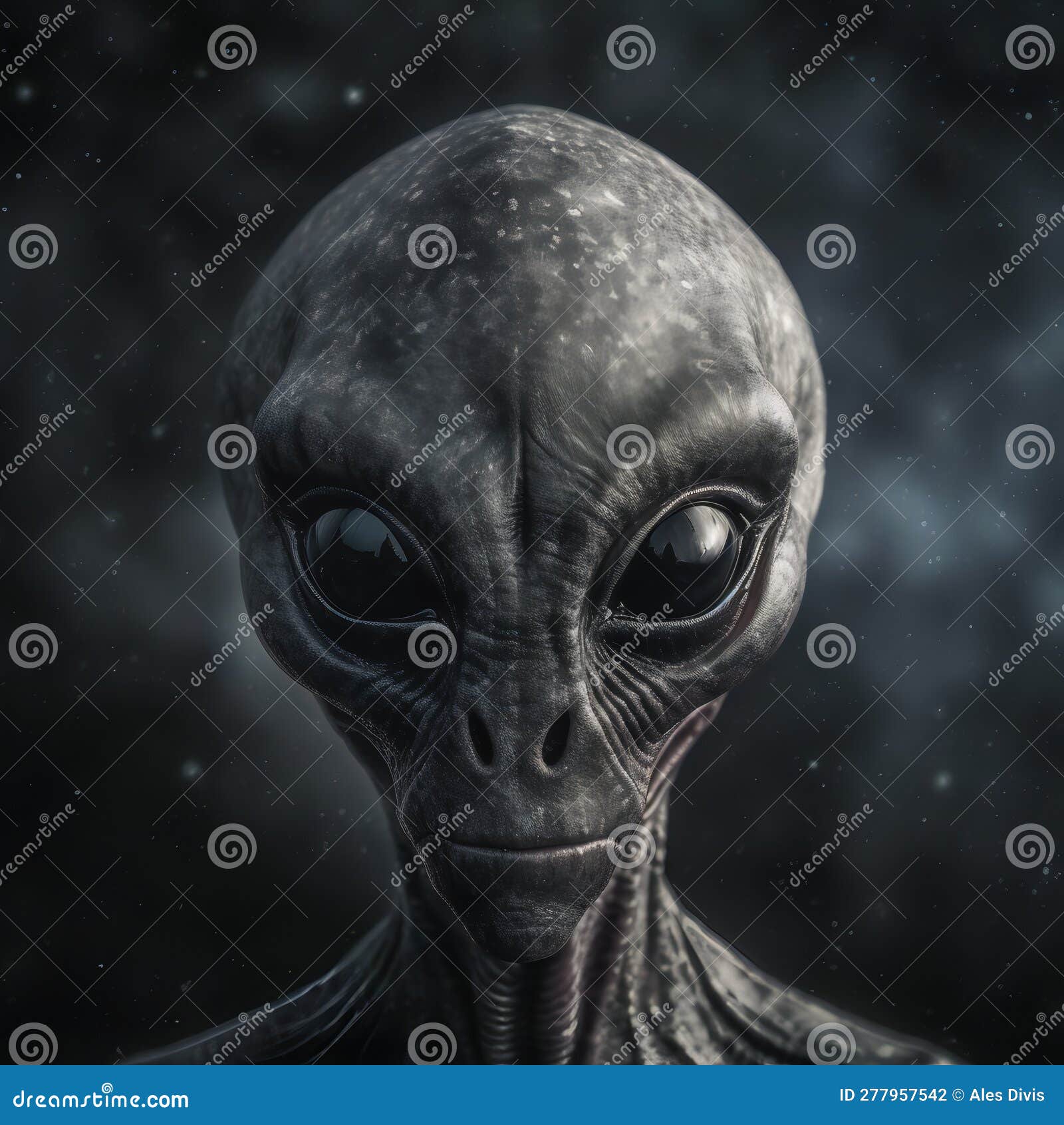 Scary Alien Face Expression Stock Illustration - Illustration of head ...