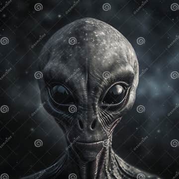 Scary Alien Face Expression Stock Illustration - Illustration of head ...