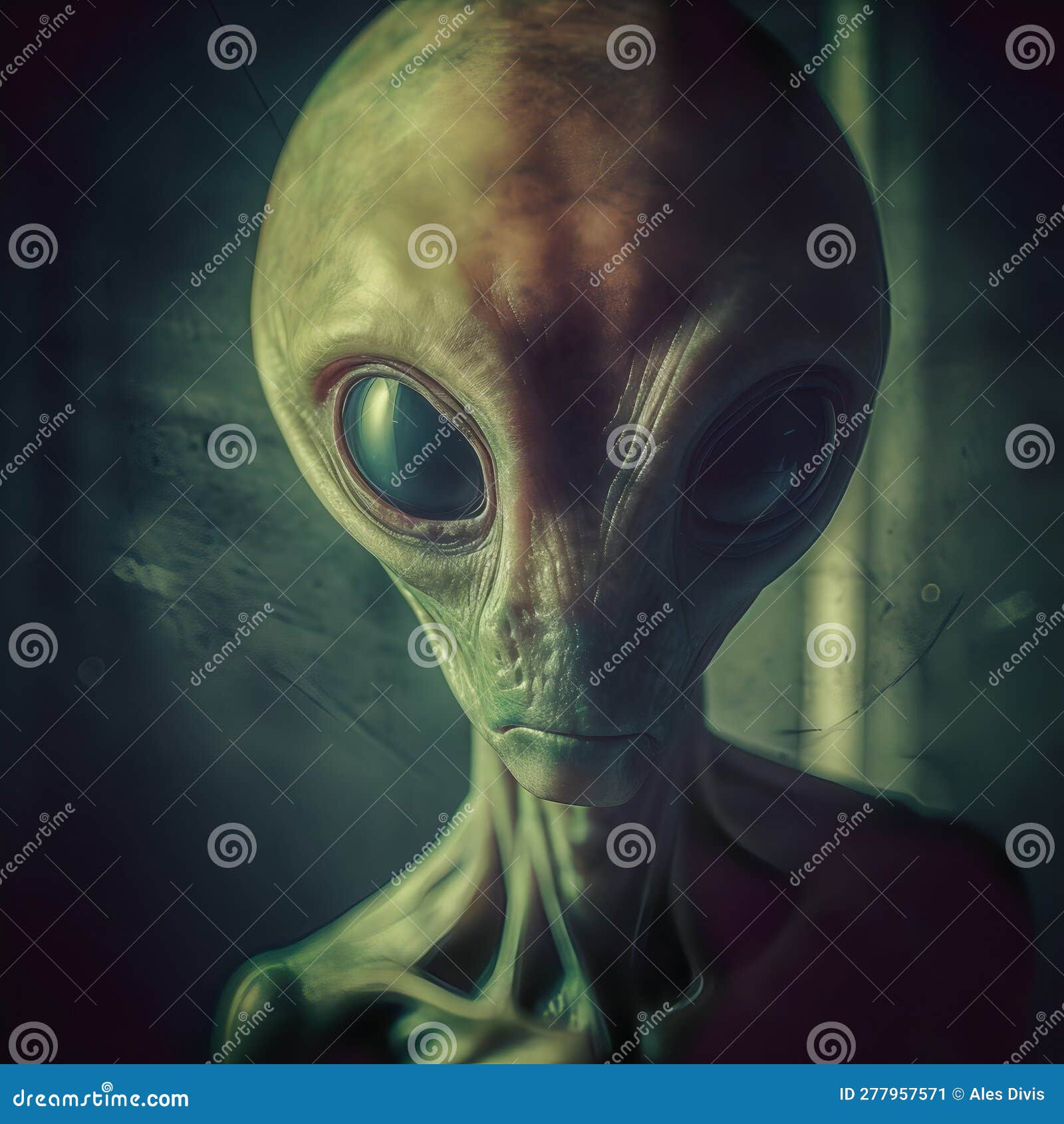 Scary Alien Face Expression Stock Illustration - Illustration of ...