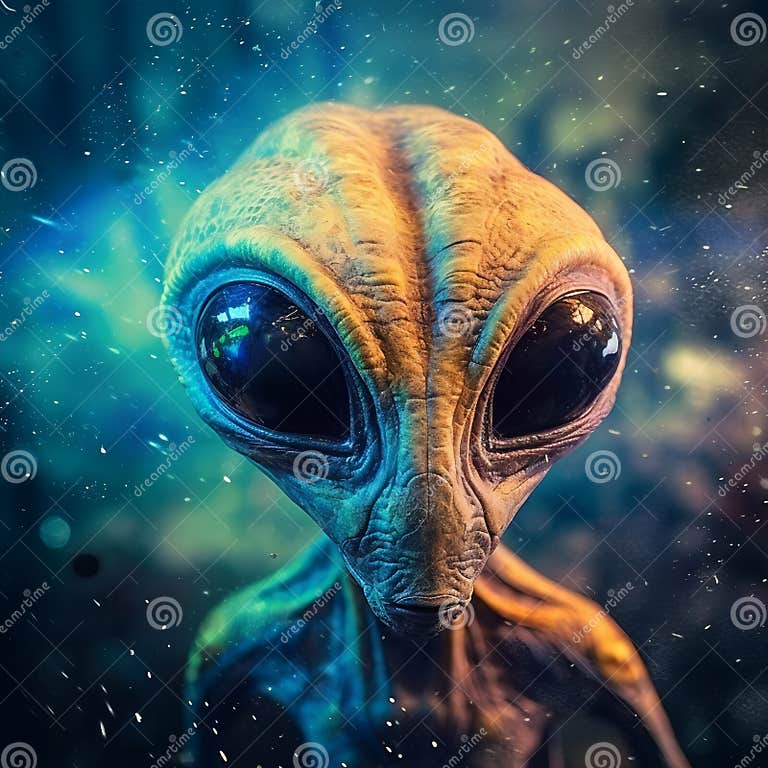 Scary Alien Face Expression Stock Illustration - Illustration of ...