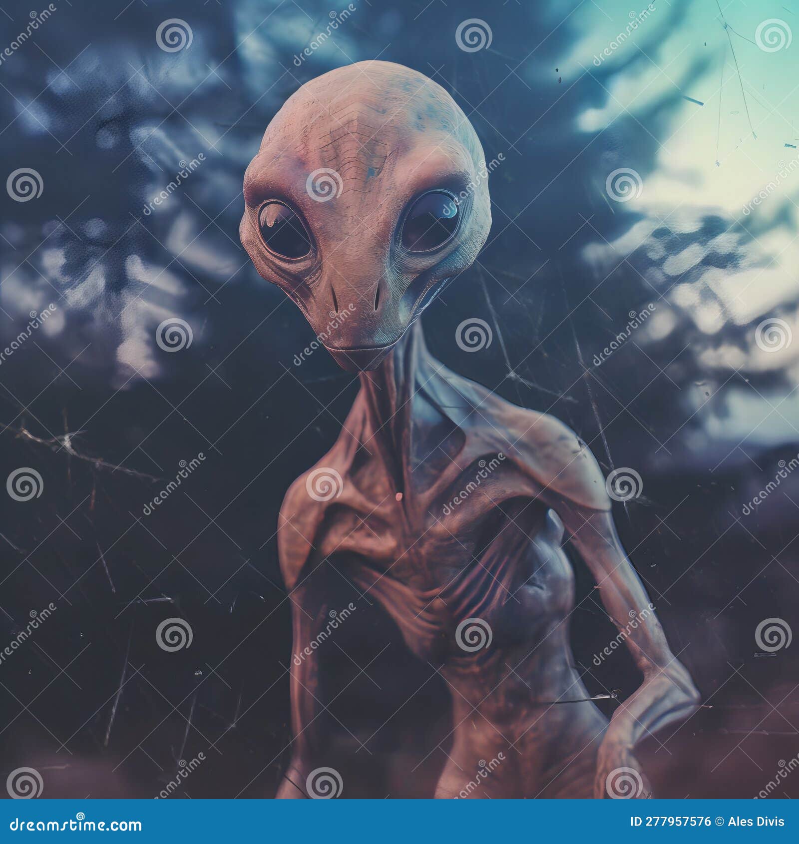 Scary Alien Face Expression Stock Illustration - Illustration of scary ...