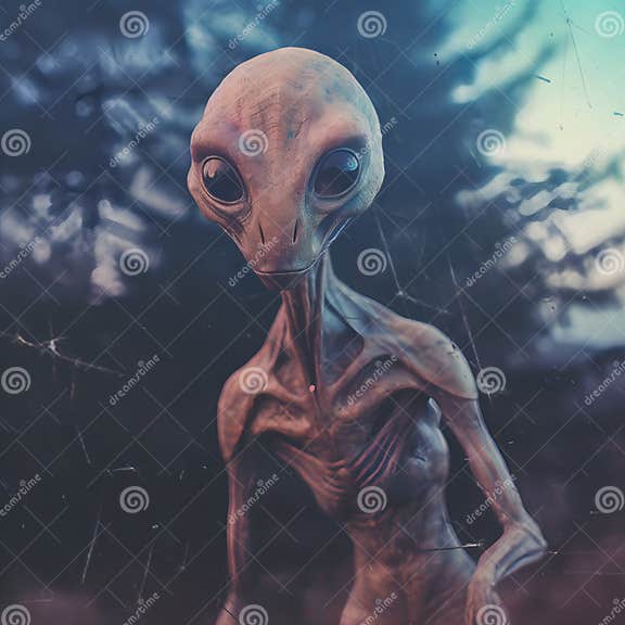 Scary Alien Face Expression Stock Illustration - Illustration of scary, monster: 277957576