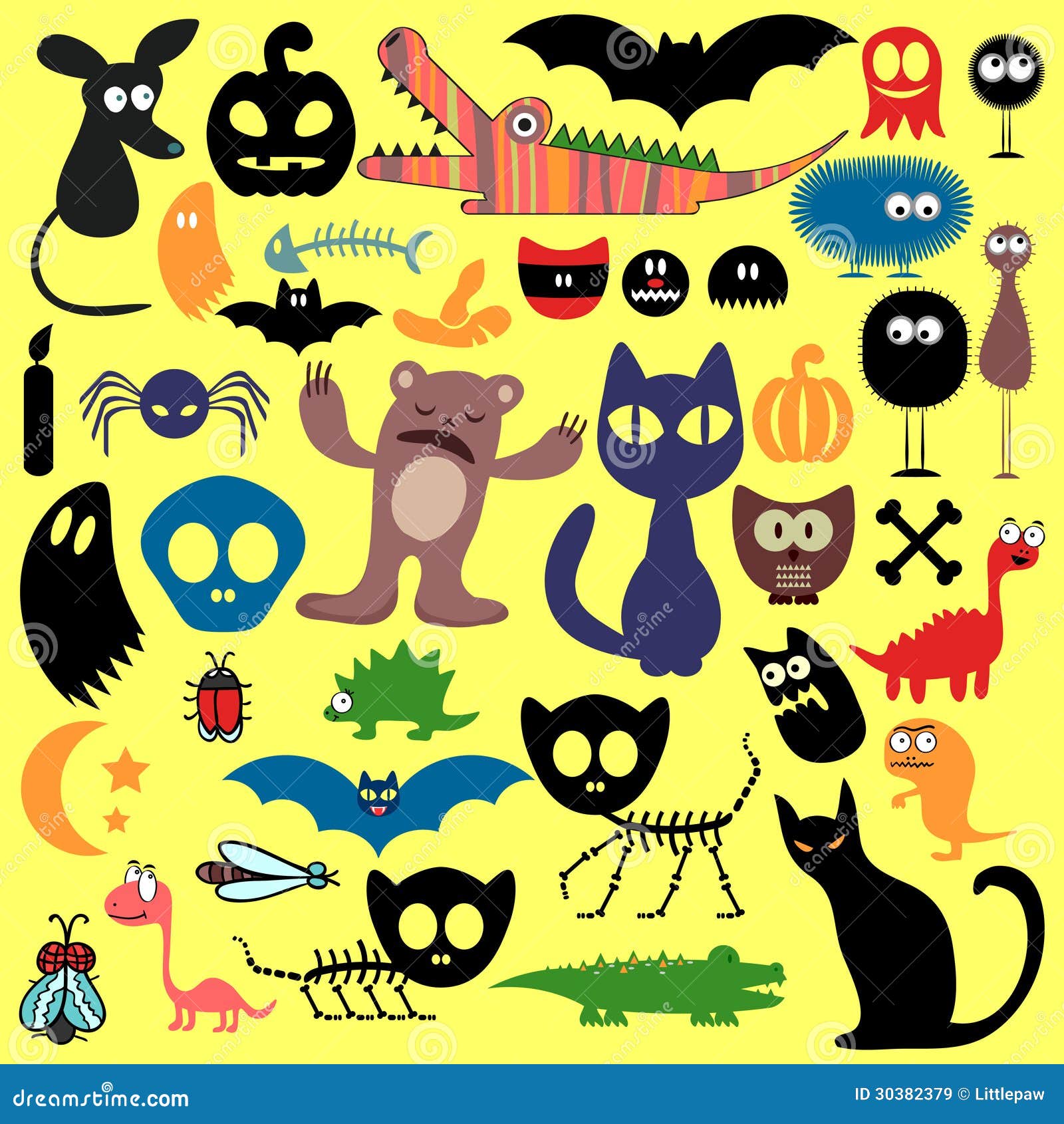 Scary animals set stock vector. Illustration of spider - 30382379