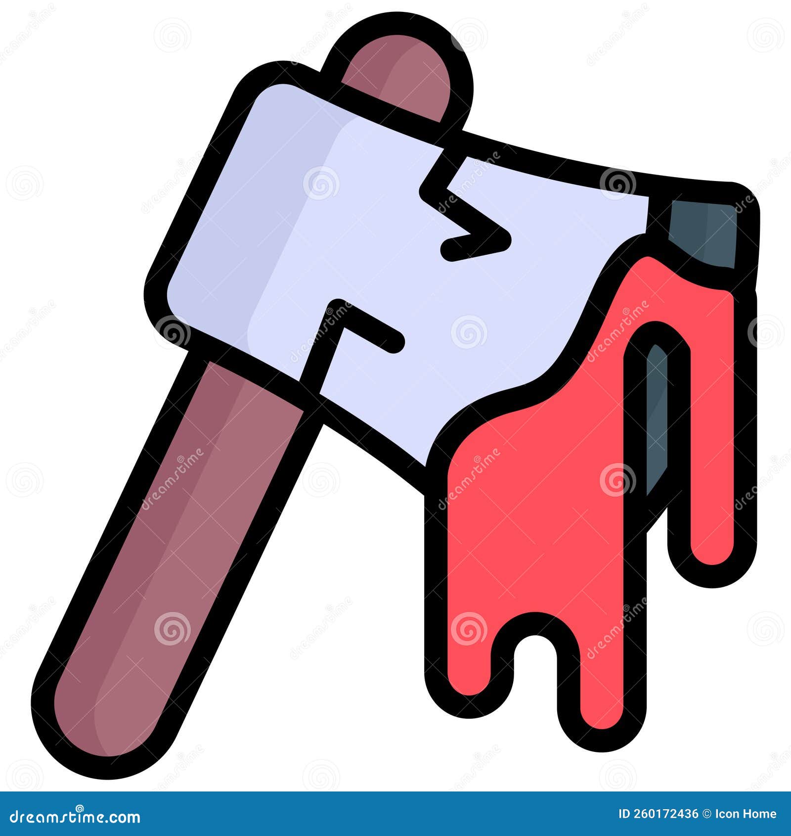 Scary Axe Vector Color Line Stock Vector - Illustration of evil, icon ...