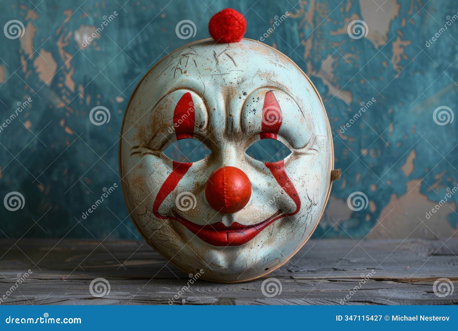 Scary Bad Clown Mask in Vintage Style Stock Image - Image of demonic ...