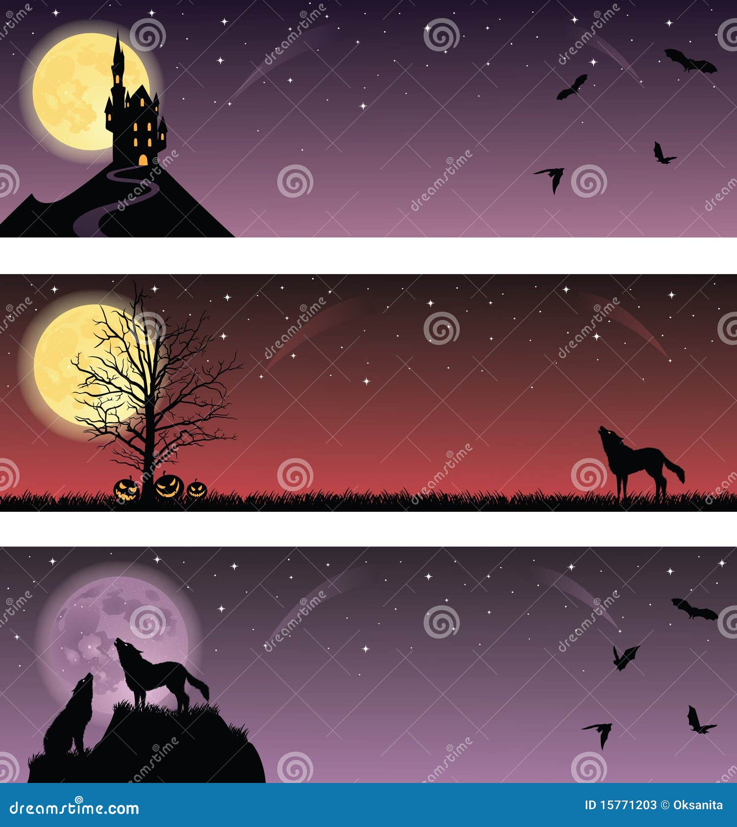 Scary banners. stock vector. Illustration of grass, beautiful - 15771203