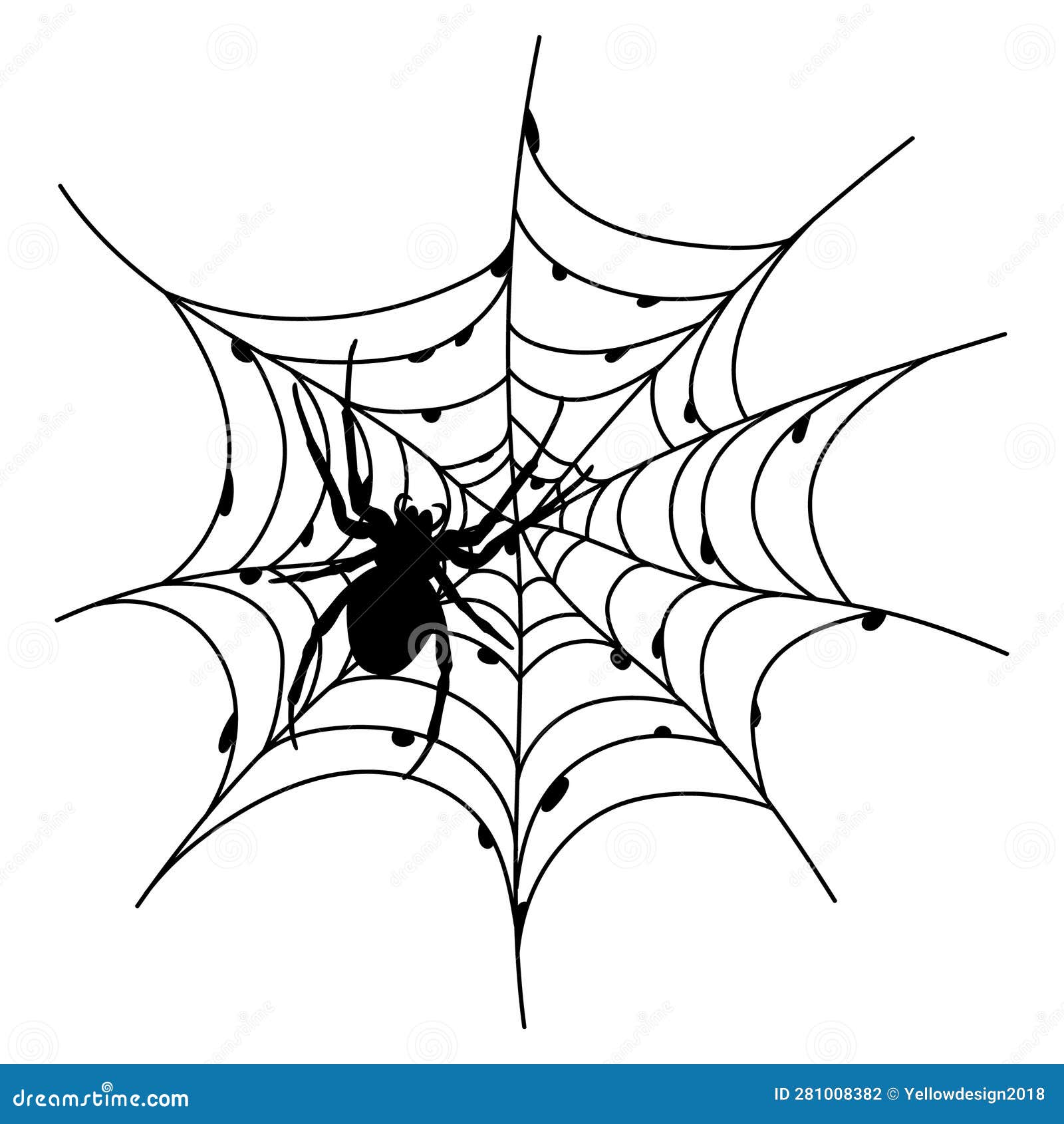 Scary Black Spider Web Isolated on White. Spooky Halloween Decoration ... Scary Black Spider Web Isolated on White. Spooky Halloween Decoration ...