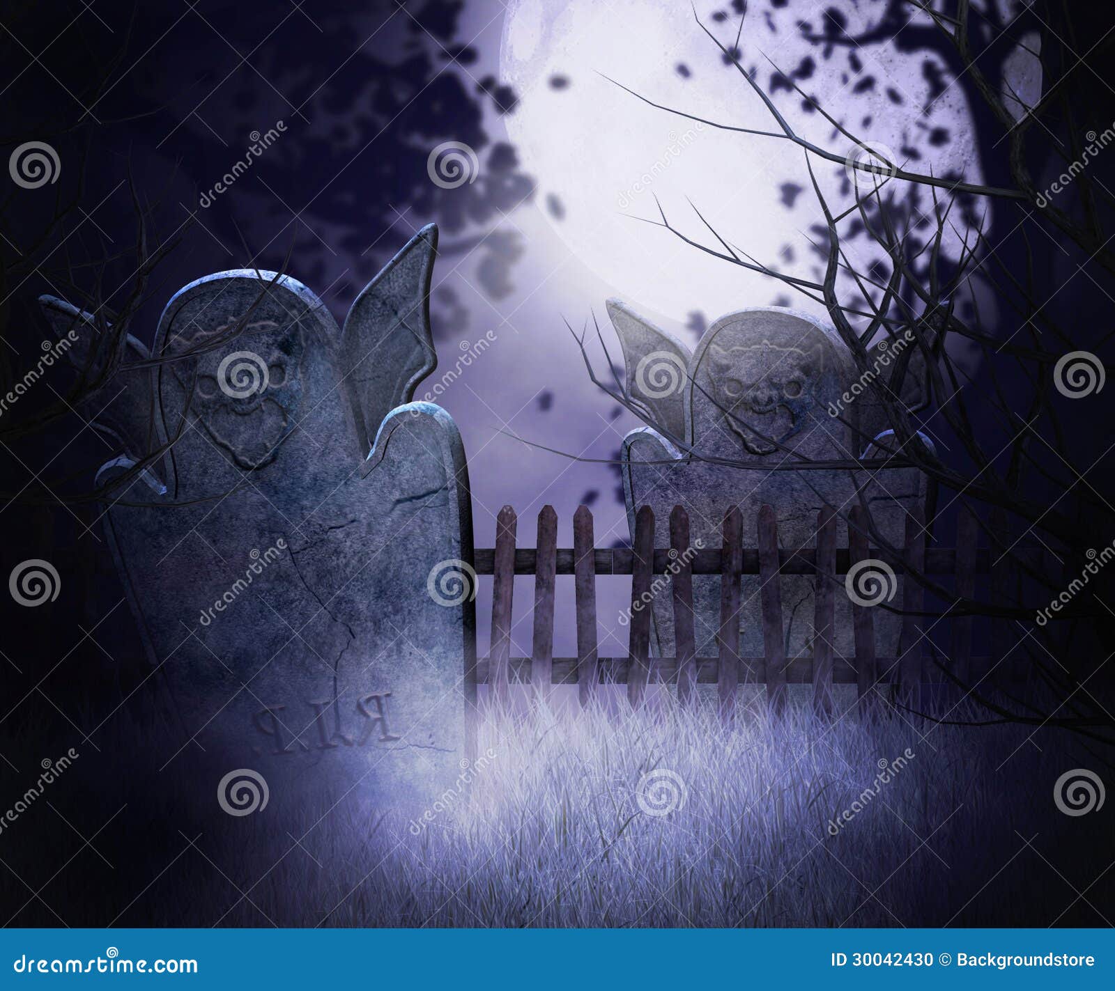 Dark Graveyard Background stock illustration. Illustration of light ...