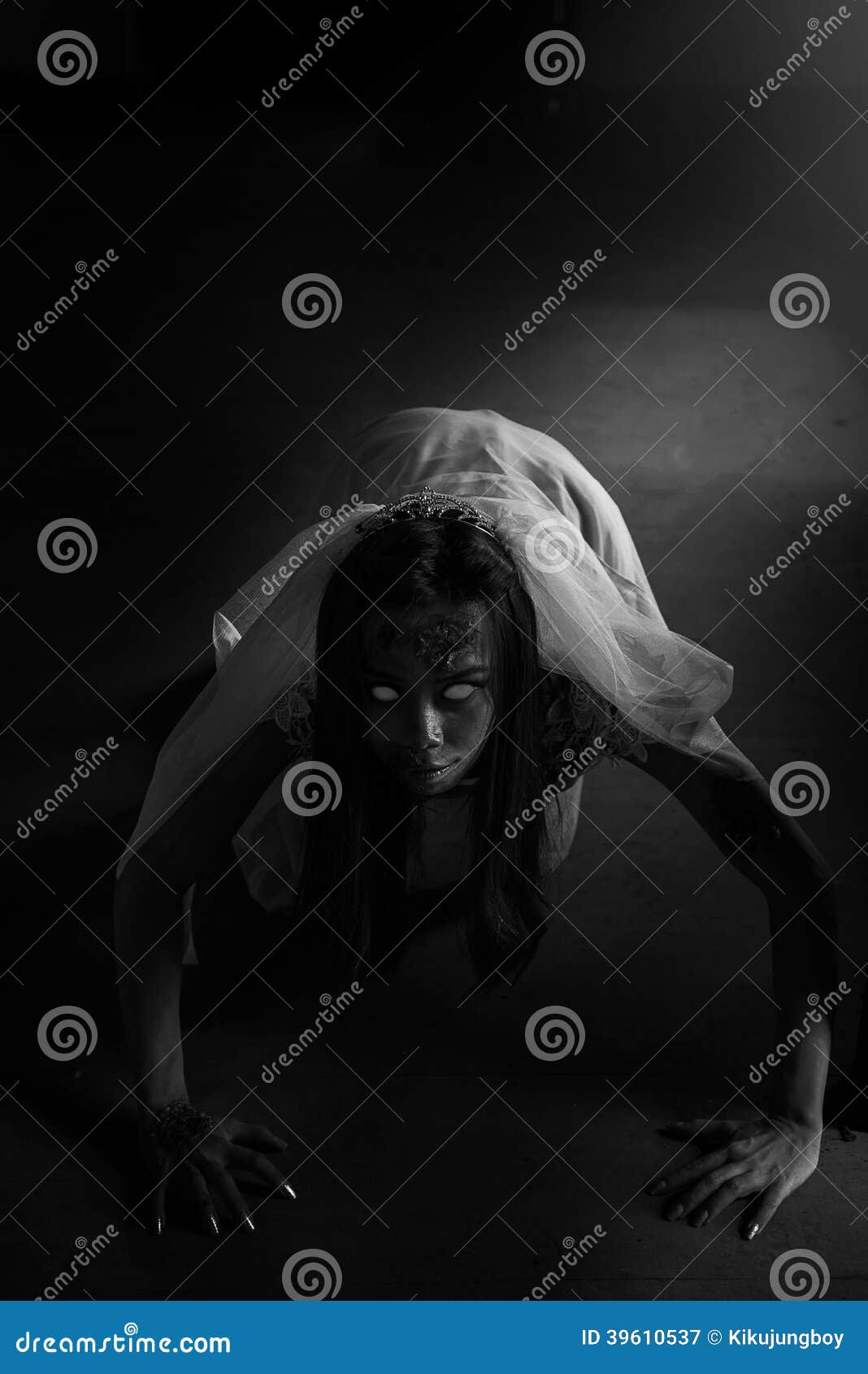 The Scary Bride Ghost Story Stock Image - Image of aggressive, demon ...