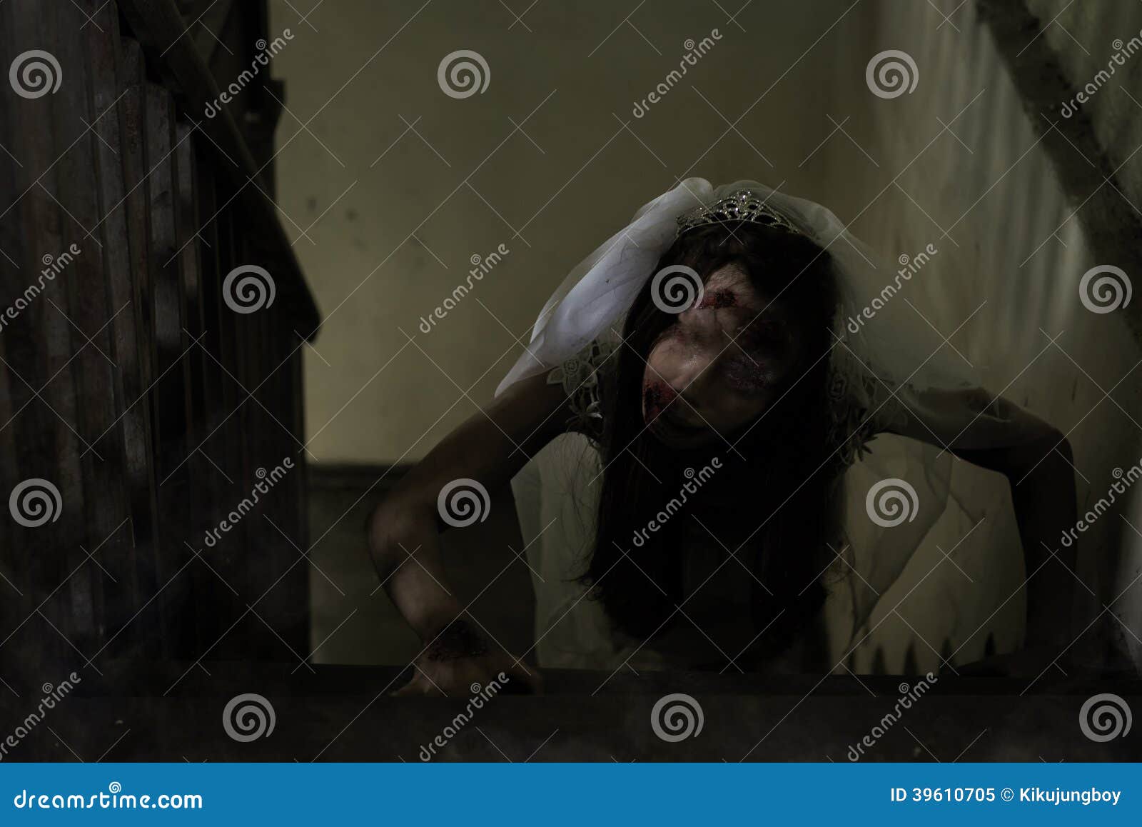 The Scary Bride Ghost Story Stock Image - Image of creeping, scary ...