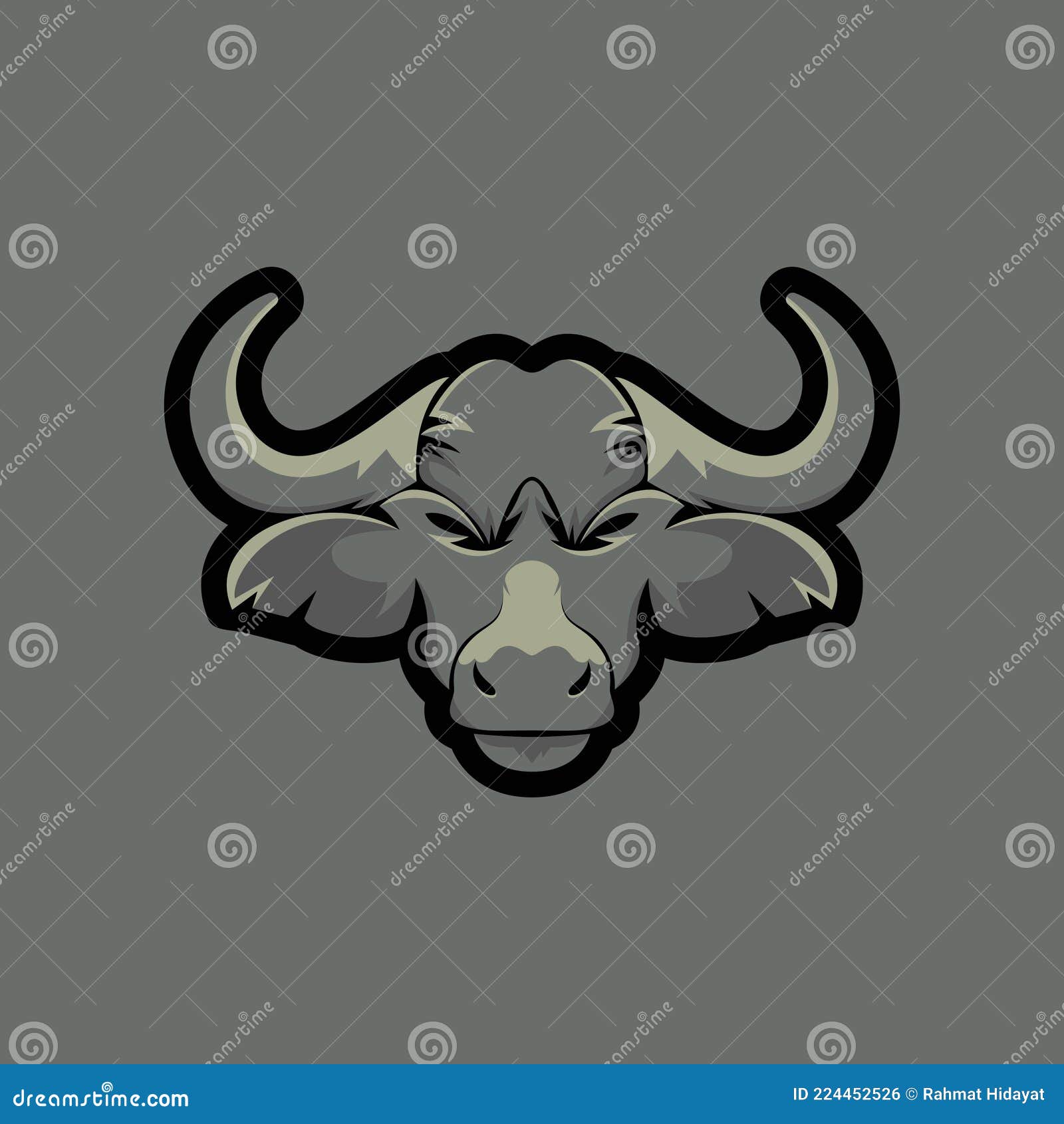 Mascot Vector Illustration of Buffalo Head Stock Vector - Illustration ...