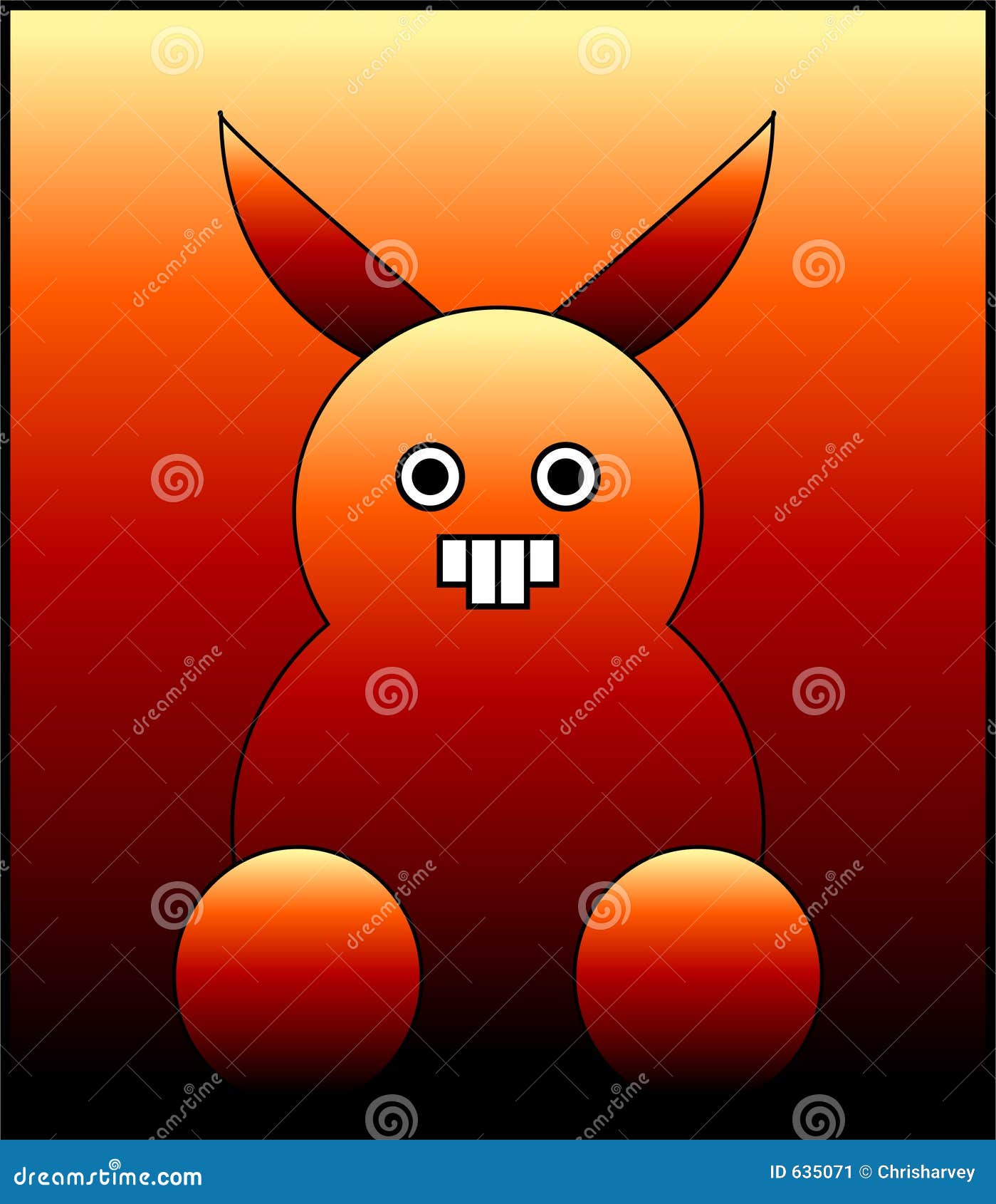 Scary Bunny Monster. stock illustration. Illustration of contrast - 635071