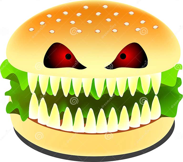Scary burger stock vector. Illustration of food, clipart - 6626847
