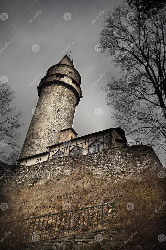Scary castle tower stock photo. Image of halloween, dramatic - 19258394