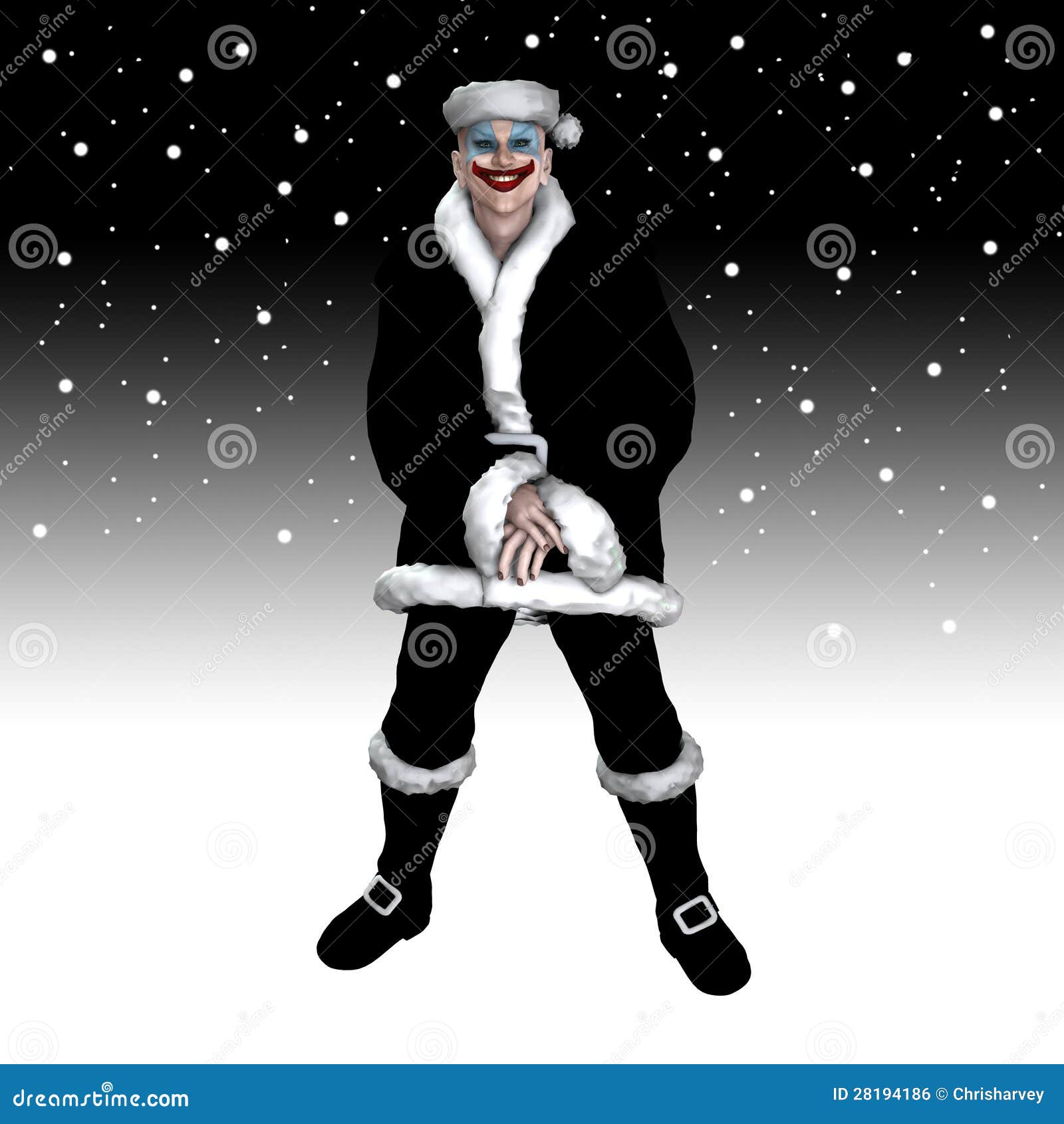 Creepy Santa Cartoon