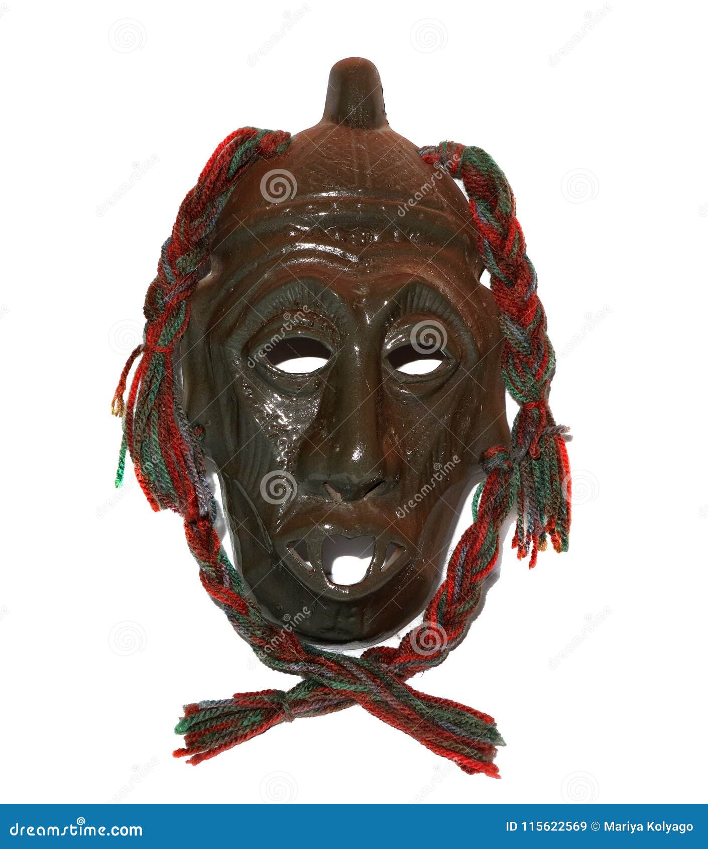 Scary Clay Mask on White Background. Stock Image - Image of masquerade ...
