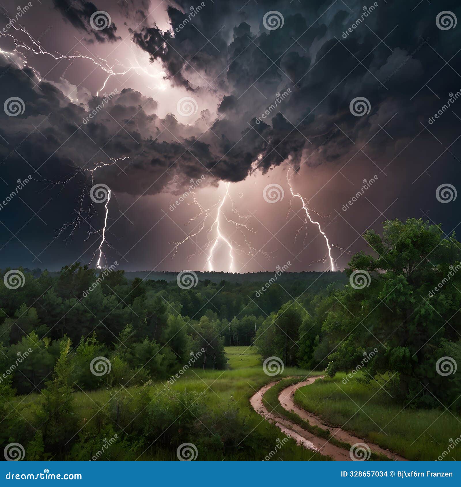 Wild Cloudy Thunder Thunderstorm Lightning Bolt Stock Illustration ...