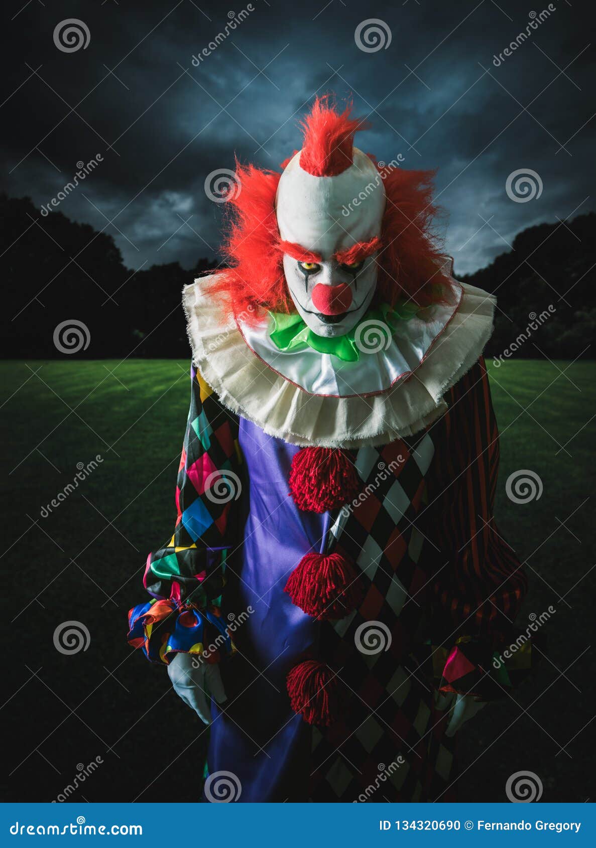 Scary Clown on a Dark Background Stock Photo - Image of dark, dream ...