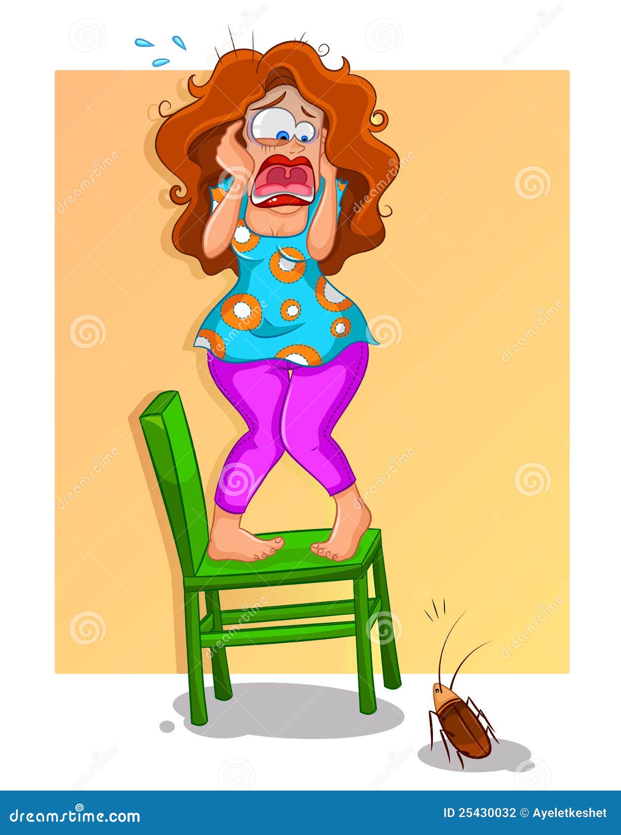 Scared Cockroach Insect Vector Cartoon | CartoonDealer.com #98179176